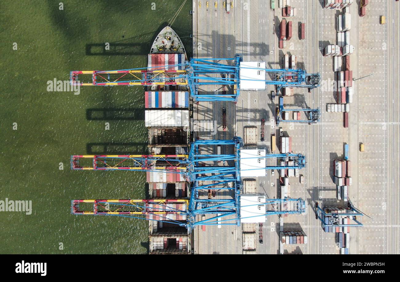 Abidjan. 11th Jan, 2024. An aerial drone photo taken on Jan. 11, 2024 ...