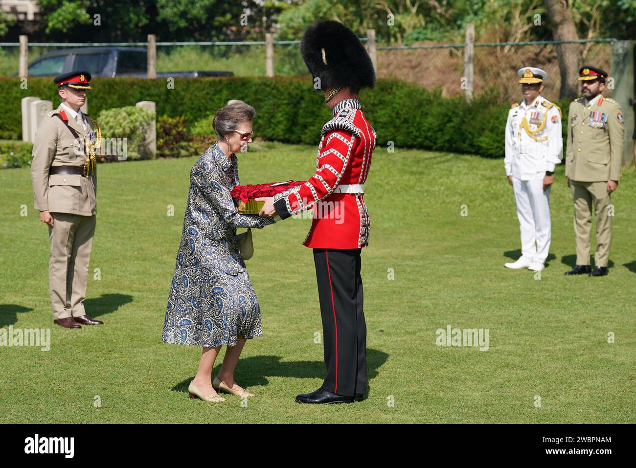 The Princess Royal lays a wreath during a visit to Commonwealth War ...