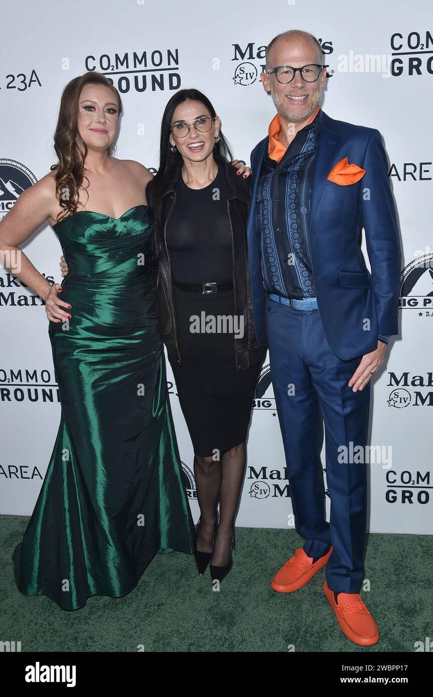 Rebecca Tickell, from left, Demi Moore and Josh Tickell arrive at the ...