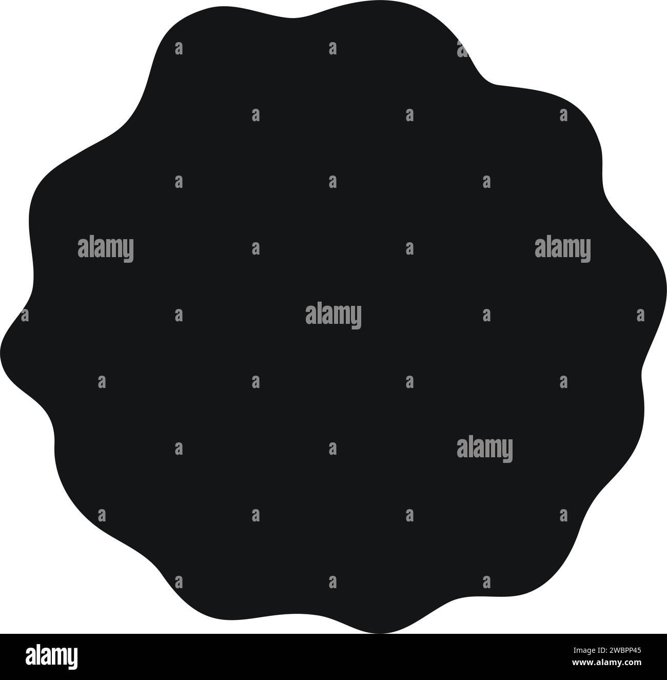 Doodle wave curve edge round frame. Hand drawn wavy circle border ...