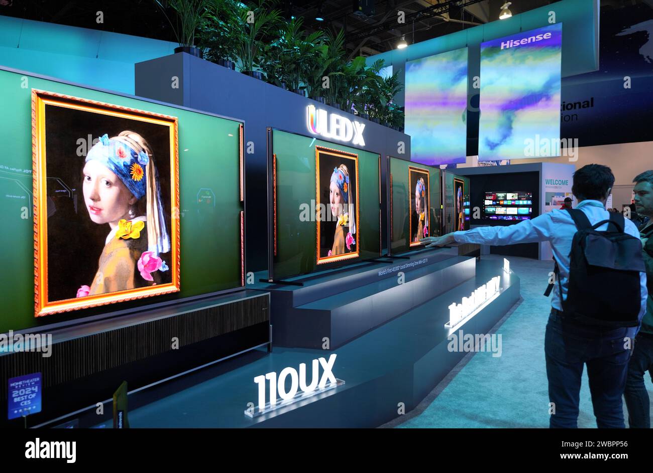 Las Vegas, USA. 11th Jan, 2024. People visit the Hisense booth during ...