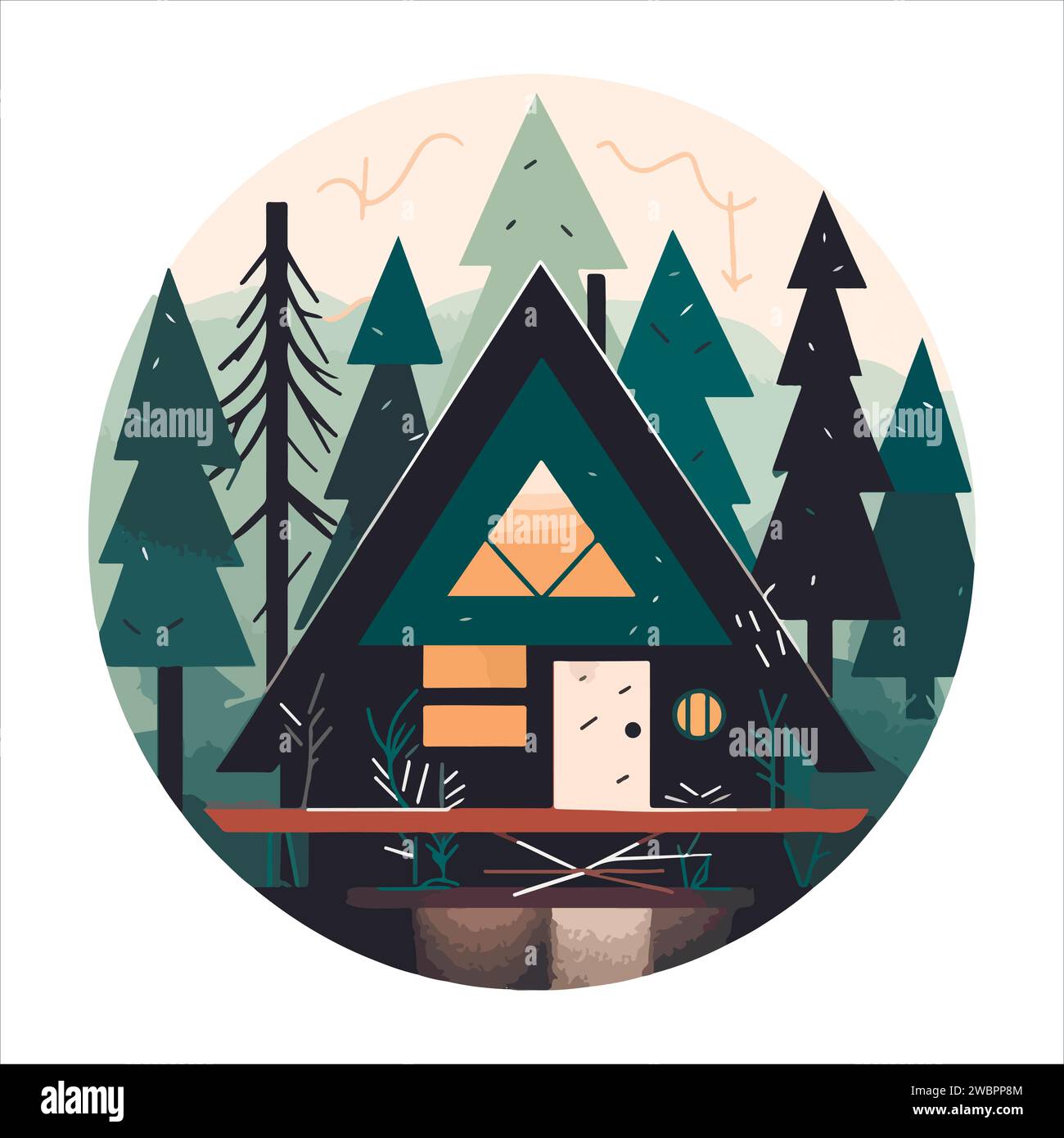Log cabin template Stock Vector Images - Alamy