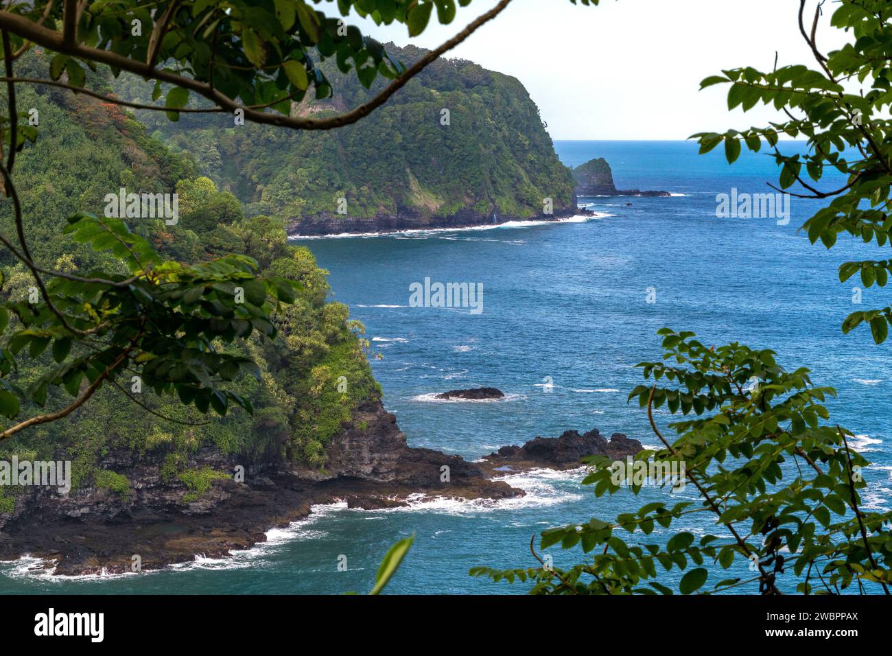 Captivating coastal cliffs line the route to Hana, Maui, offering ...