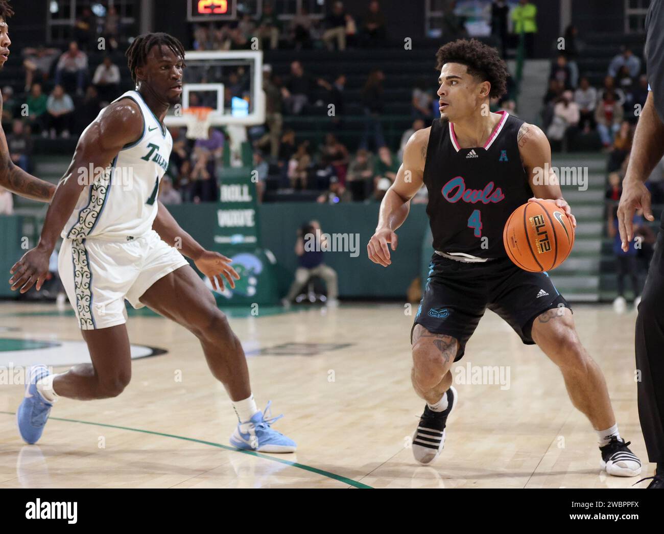 New Orleans, USA. 11th Jan, 2024. Florida Atlantic Owls guard Bryan ...