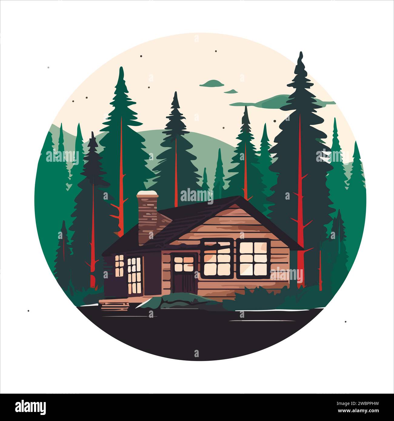 Log cabin template Stock Vector Images - Alamy