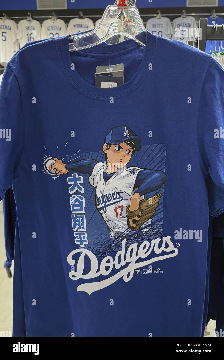 Shirts featuring Los Angeles Dodgers player Shohei Ohtani at the ...