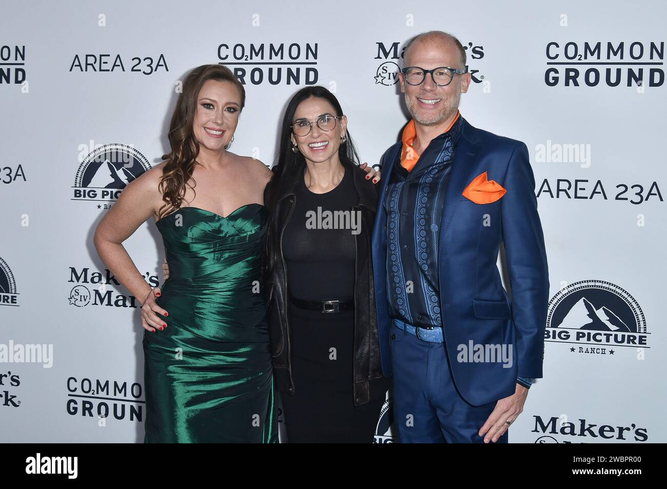 Rebecca Tickell, from left, Demi Moore and Josh Tickell arrive at the ...