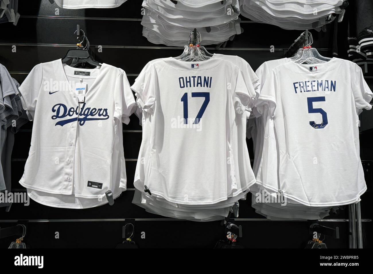 Nike women's jerseys of Los Angeles Dodgers player Shohei Ohtani (17 ...