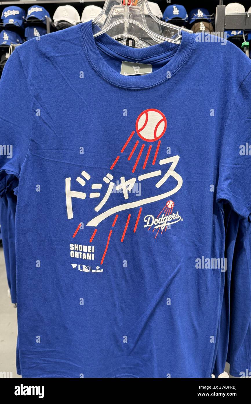 Shirts featuring Los Angeles Dodgers player Shohei Ohtani at the ...