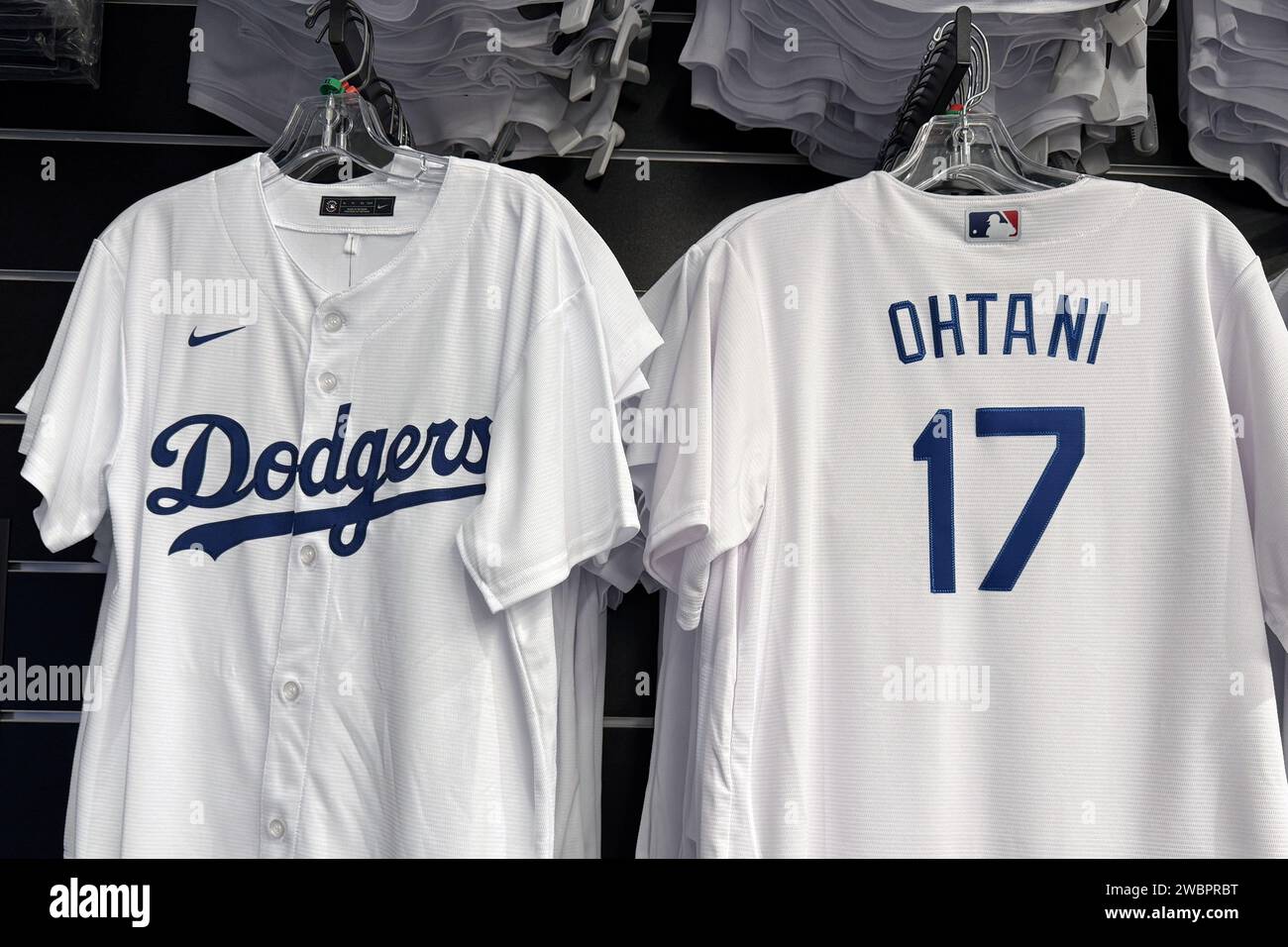 Nike women's jerseys of Los Angeles Dodgers player Shohei Ohtani (17 ...