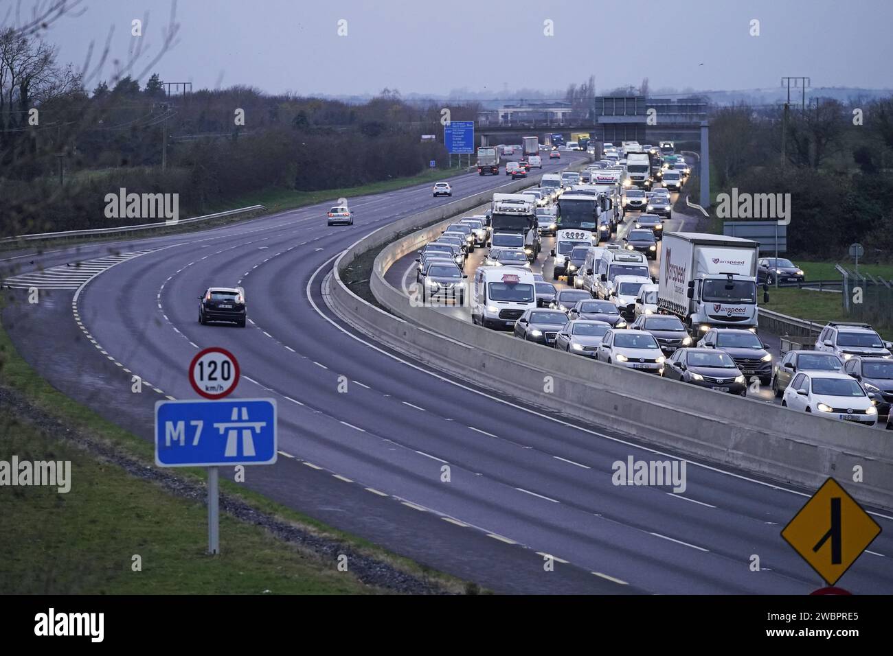 File photo dated 24/11/21 of congestion on the M7 near Naas, in Co ...