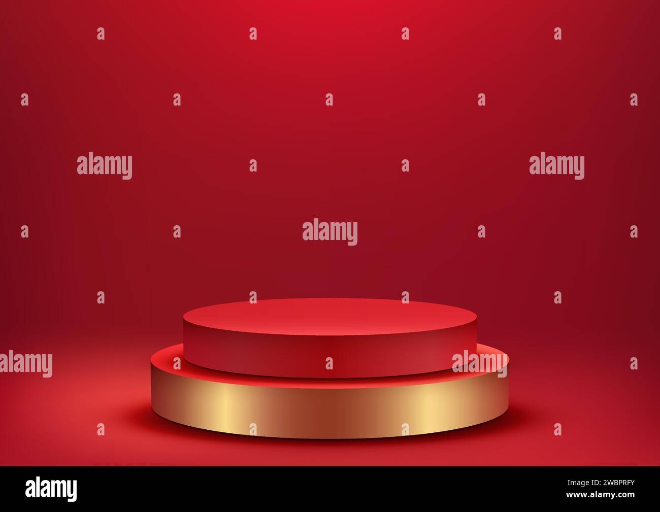 Chinese New Year product launch 3D podium mockup. Featuring a luxurious ...