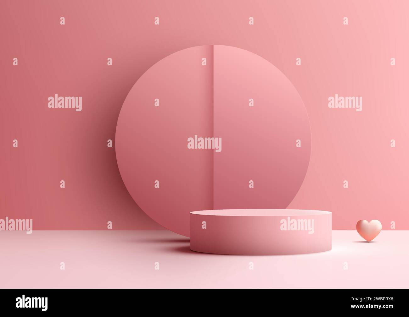 Heart pedestal on pink Stock Vector Images - Alamy