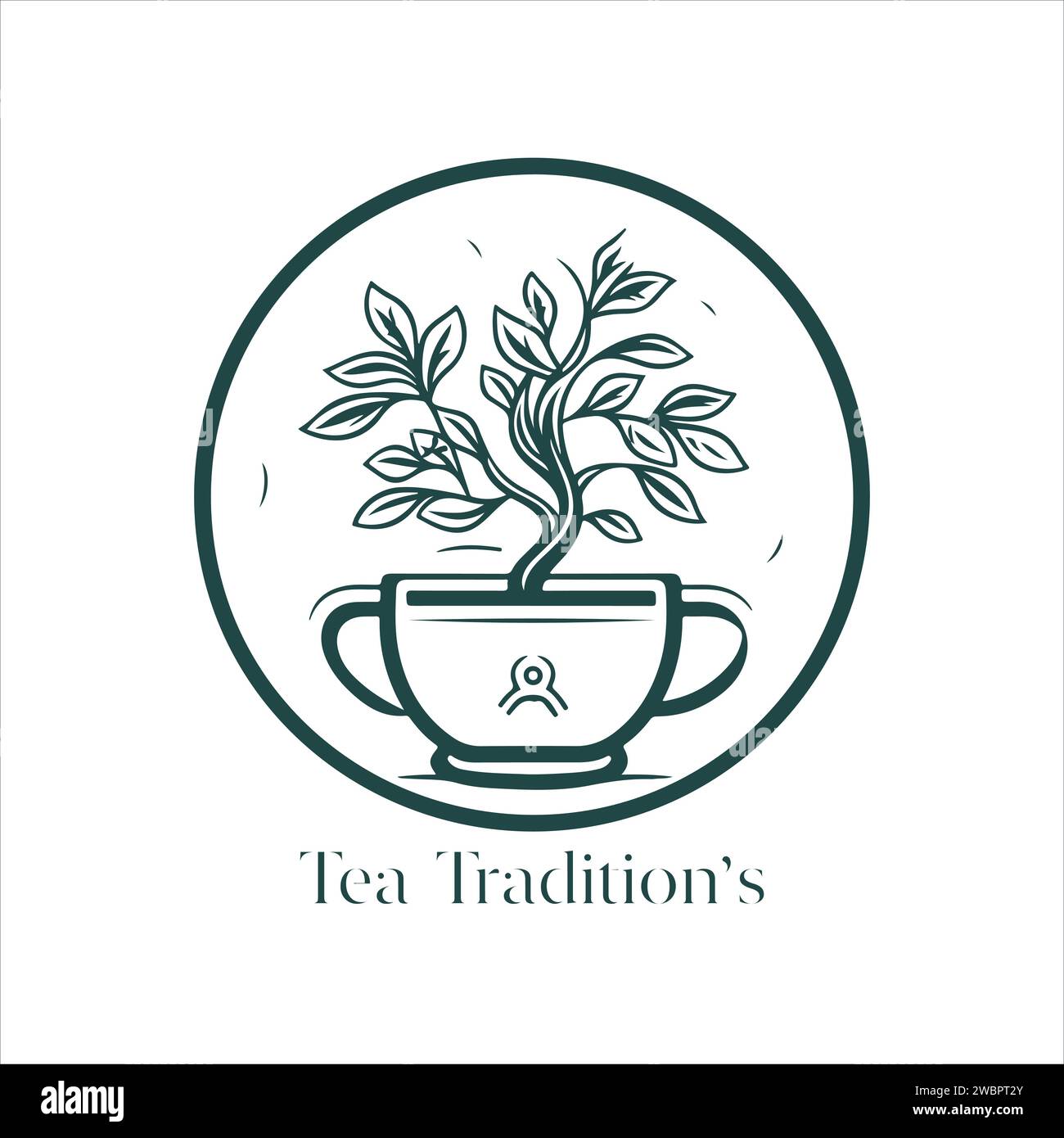 Illustration of Herbal traditional Tea. Tea Cup, tea leaves. Oriental ...