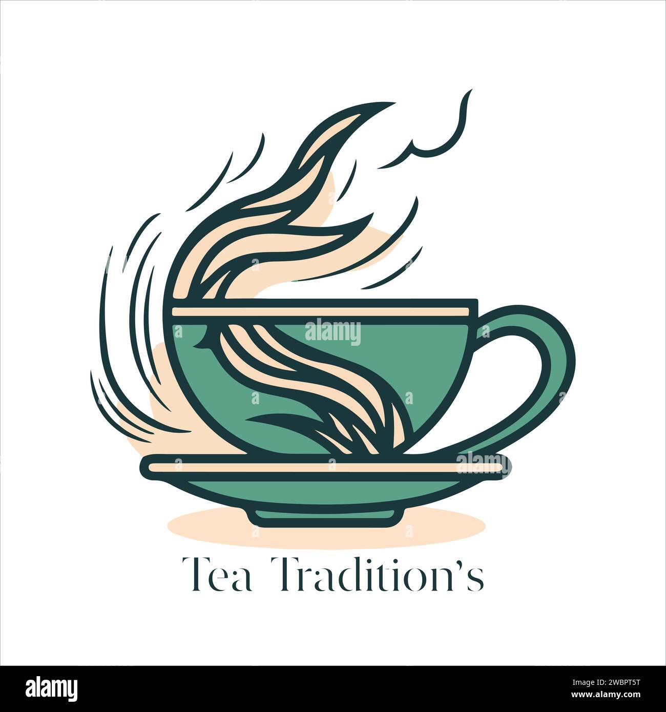 Illustration of Herbal traditional Tea. Tea Cup, tea leaves. Oriental ...