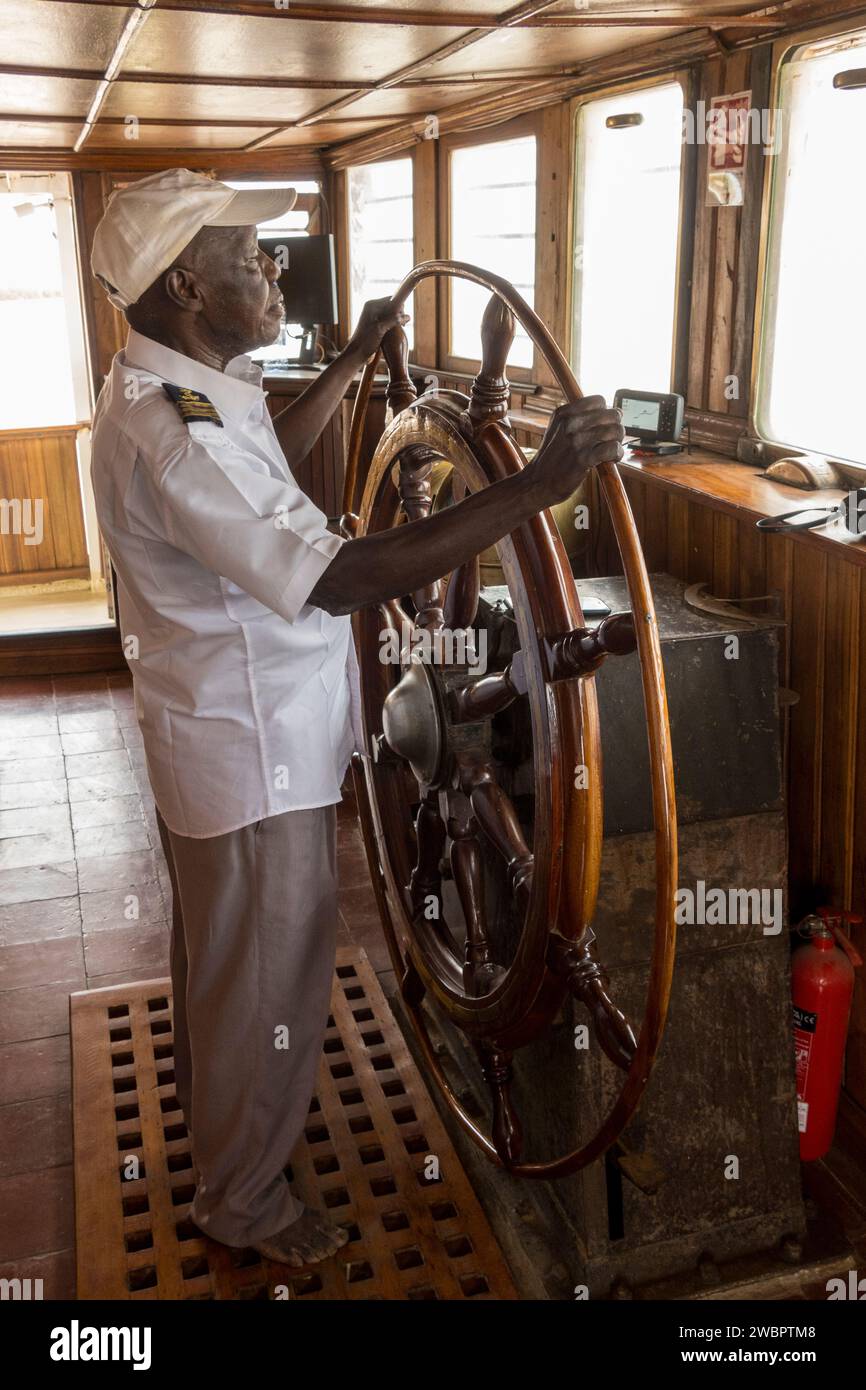 West Africa, Senegal, River Senegal. Bou el Mogdad tourist cruise ship ...