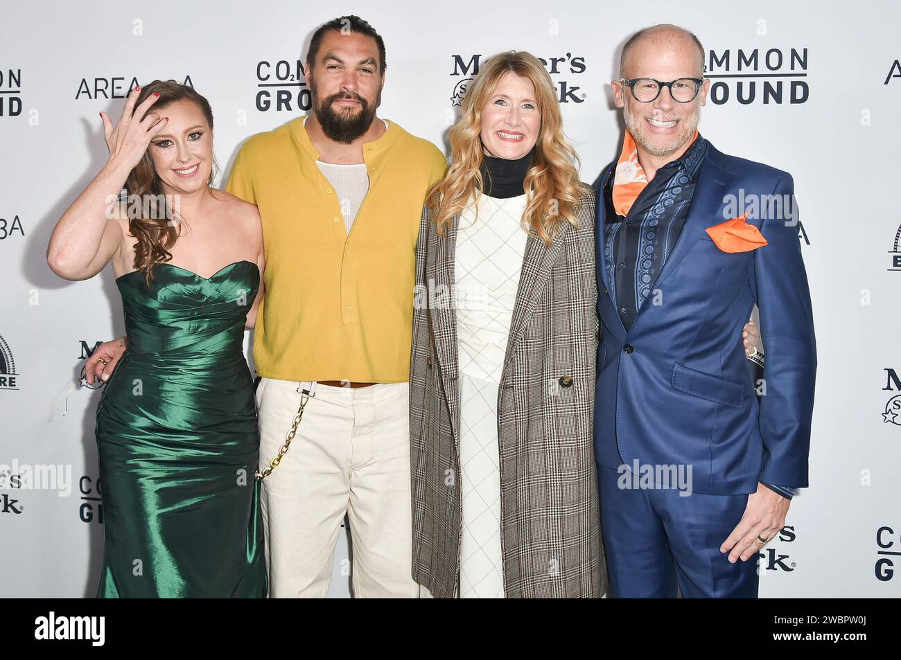 Rebecca Harrell Tickell, left, Jason Momoa, Laura Dern, and Josh ...