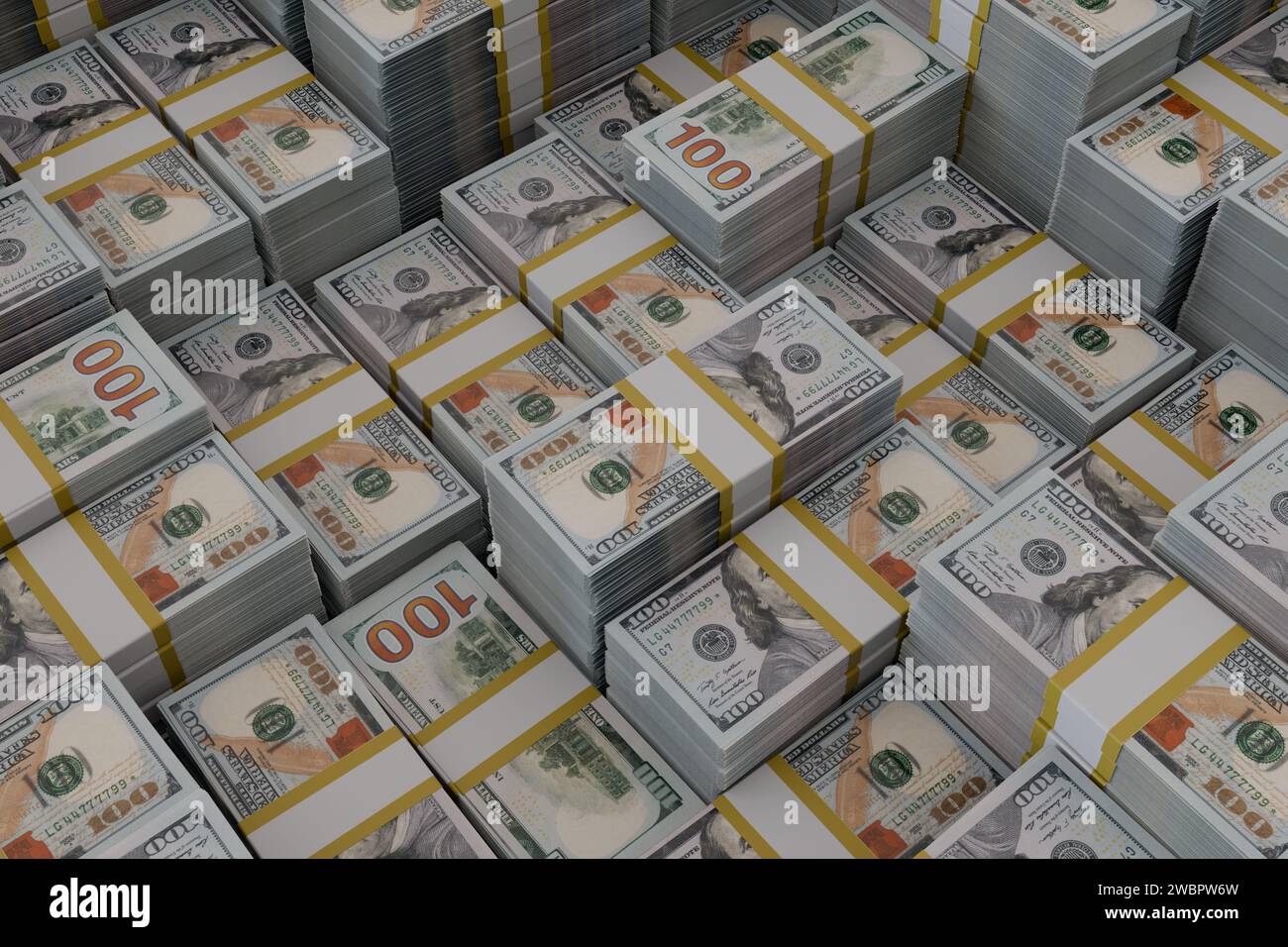 3d stack of money Stock Photo - Alamy