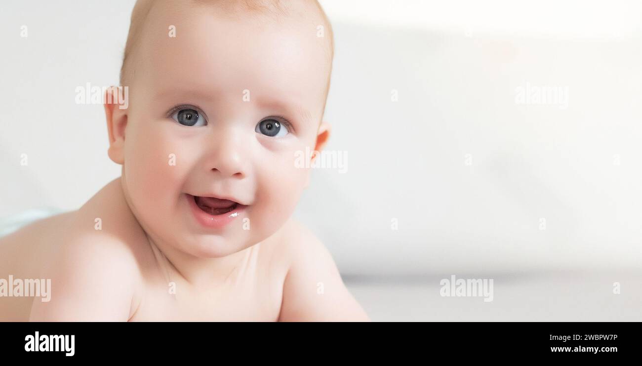 The six-month-old kid. newborn 6 months Stock Photo - Alamy
