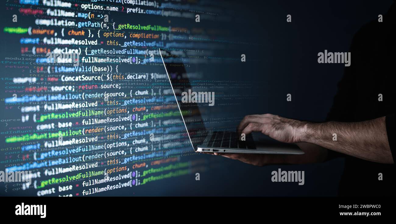 Coding background, Application development and code programming. Technology business computers ...