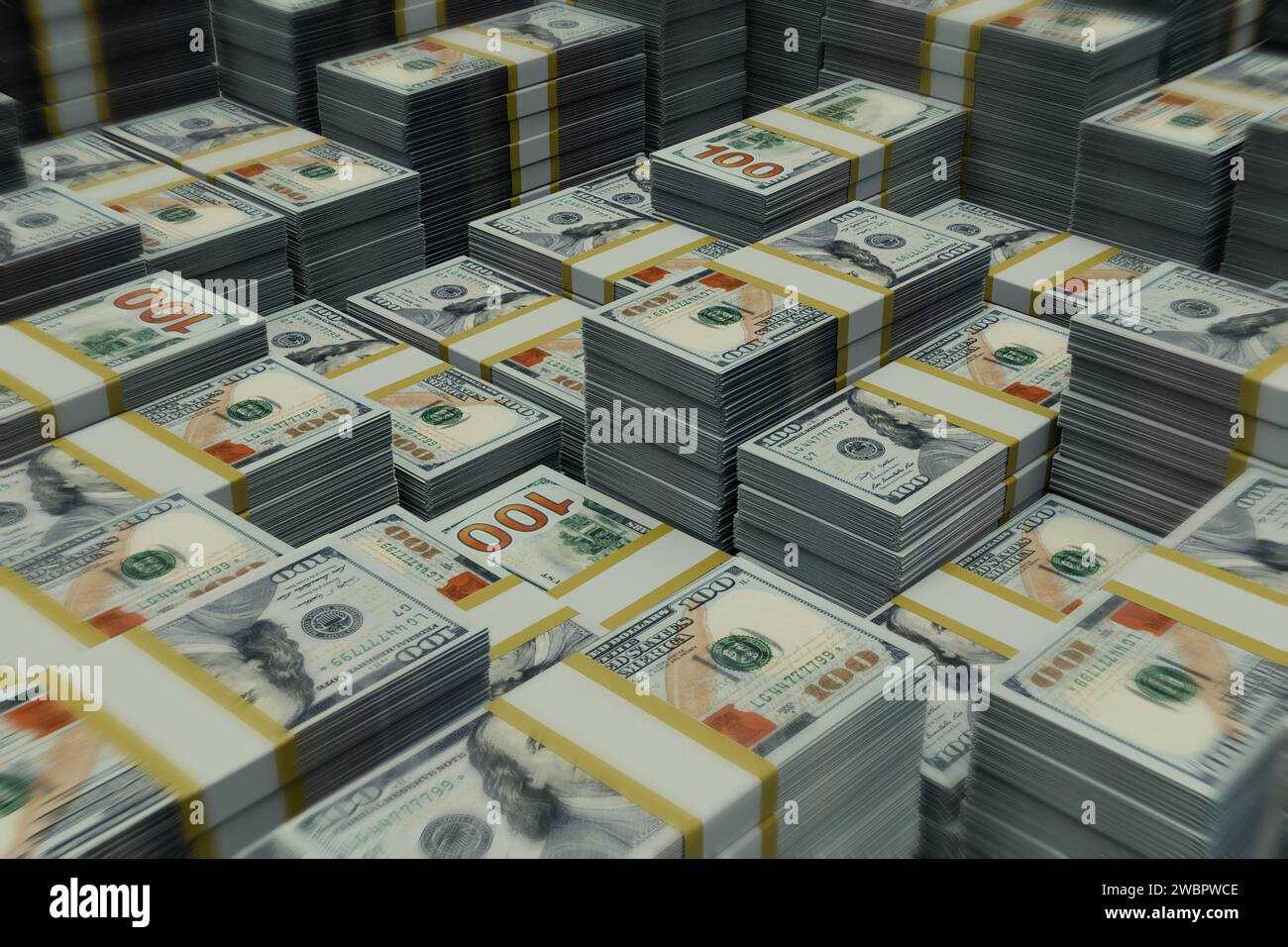 3d stack of money Stock Photo - Alamy