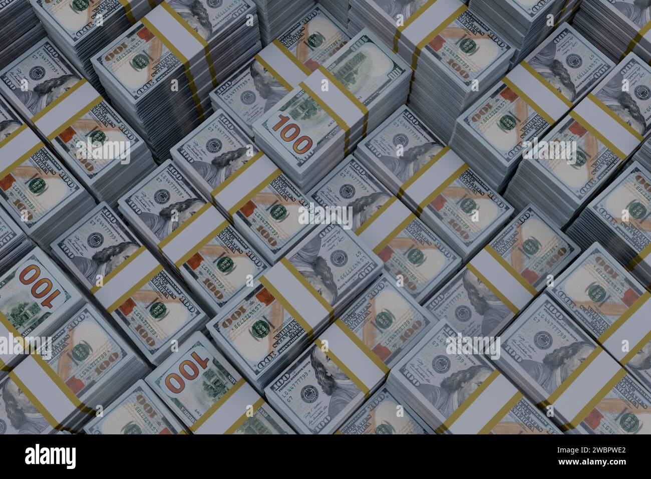 3d stack of money Stock Photo - Alamy