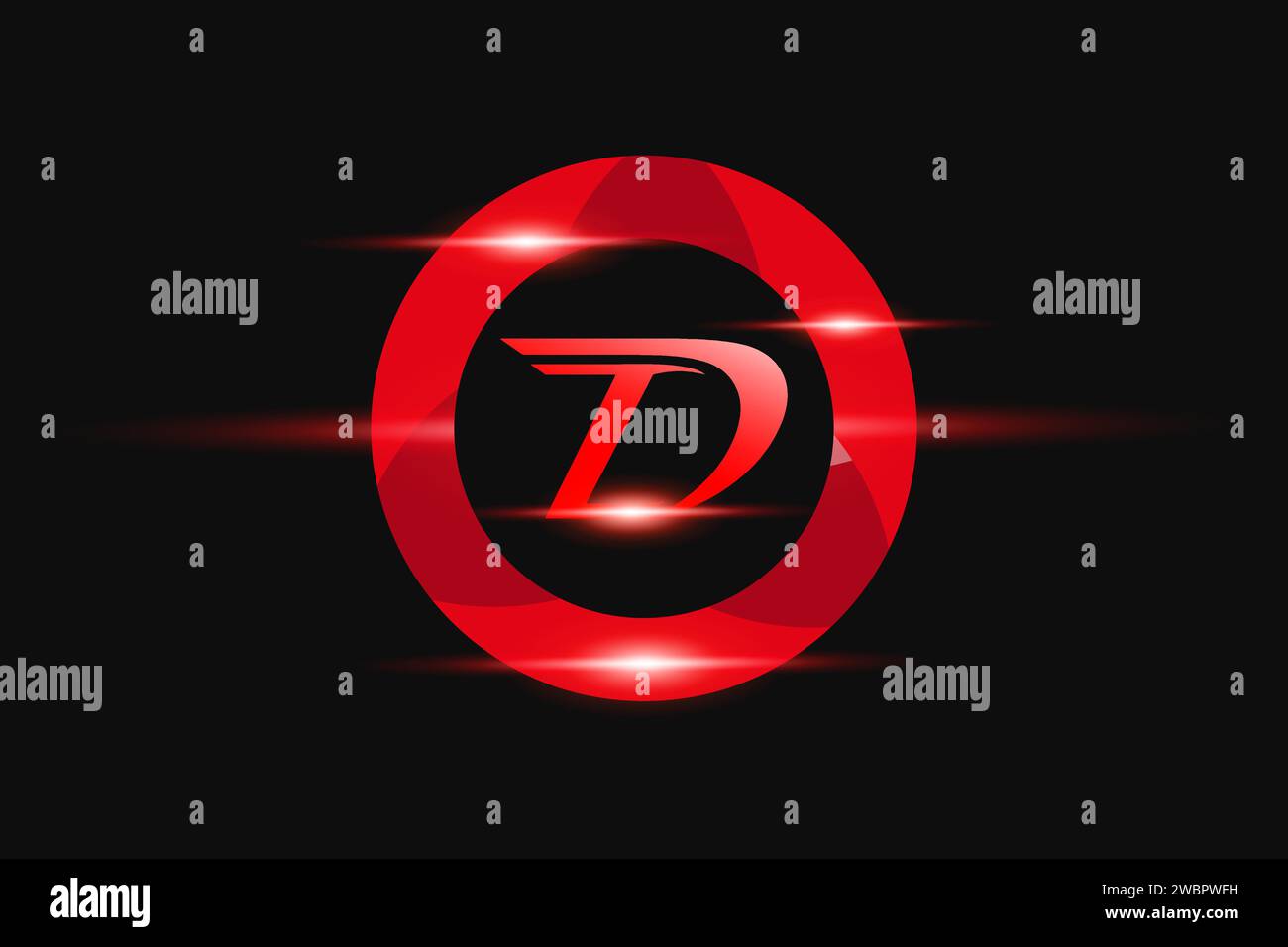 D Red logo Design. Vector logo design for business Stock Vector Image ...