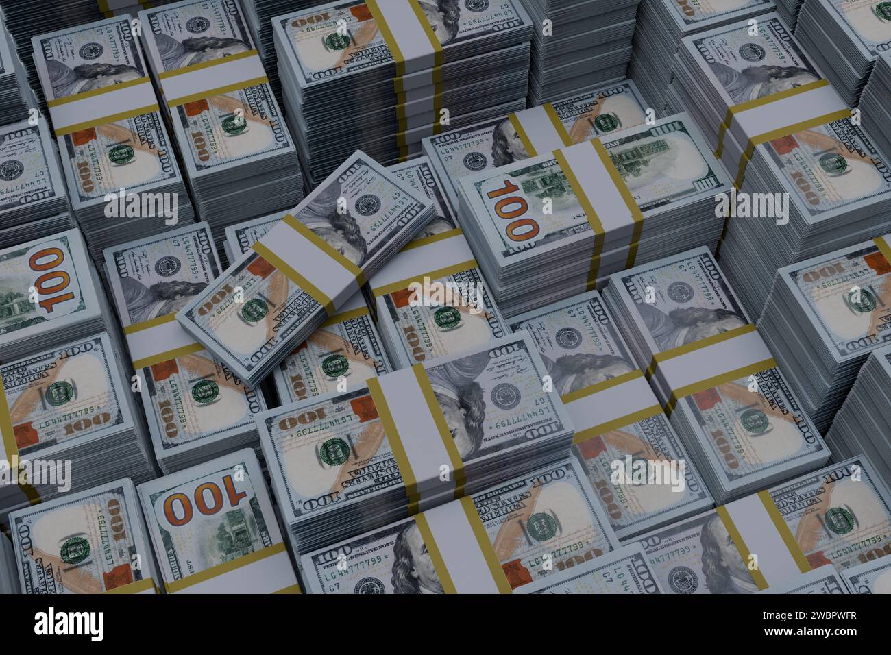 3d stack of money Stock Photo - Alamy