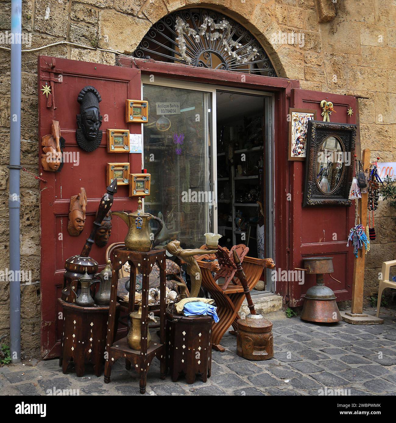 Batroun, Lebanon - May 2, 2022: An Antique store in the Lebanese ...