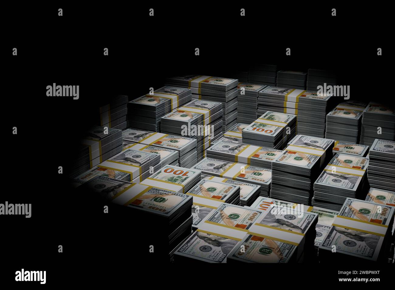 3d stack of money Stock Photo - Alamy