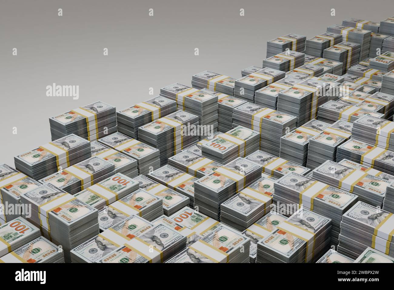 3d stack of money Stock Photo - Alamy