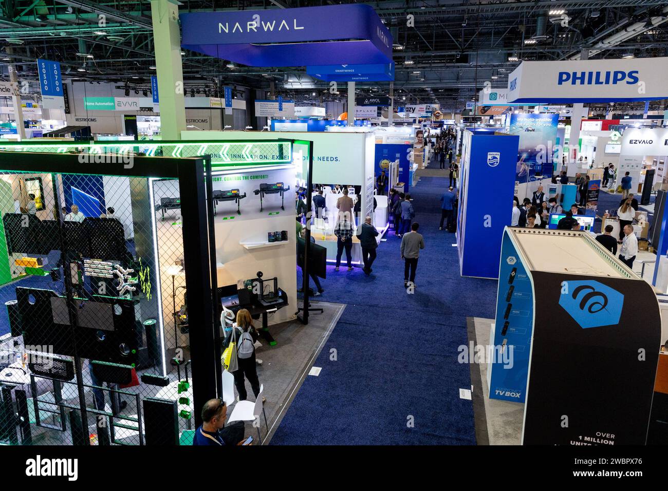 Las Vegas, USA. 10th Jan, 2024. The CES Expo Hall and Show Floor during ...