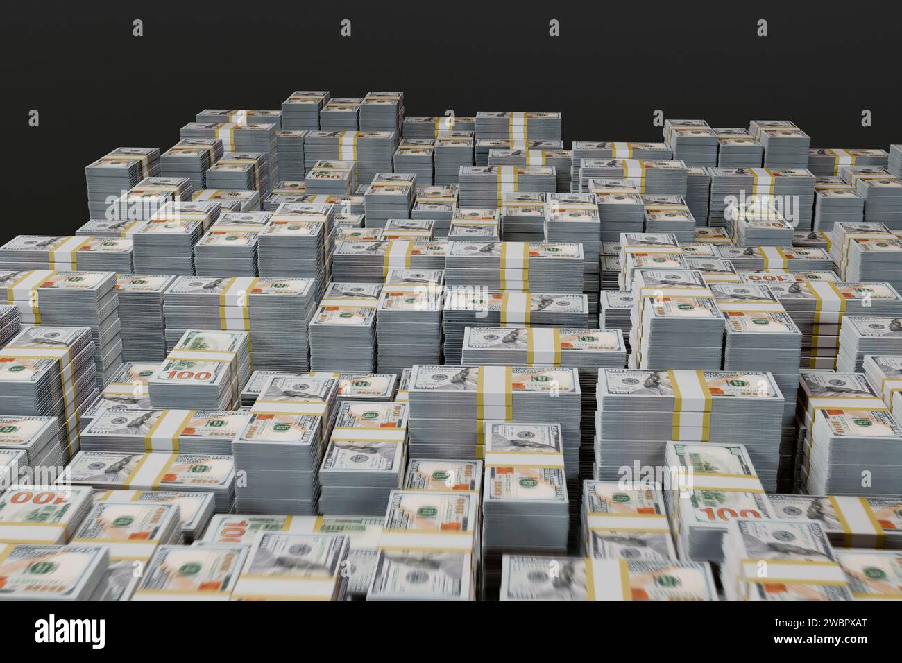 3d stack of money Stock Photo - Alamy