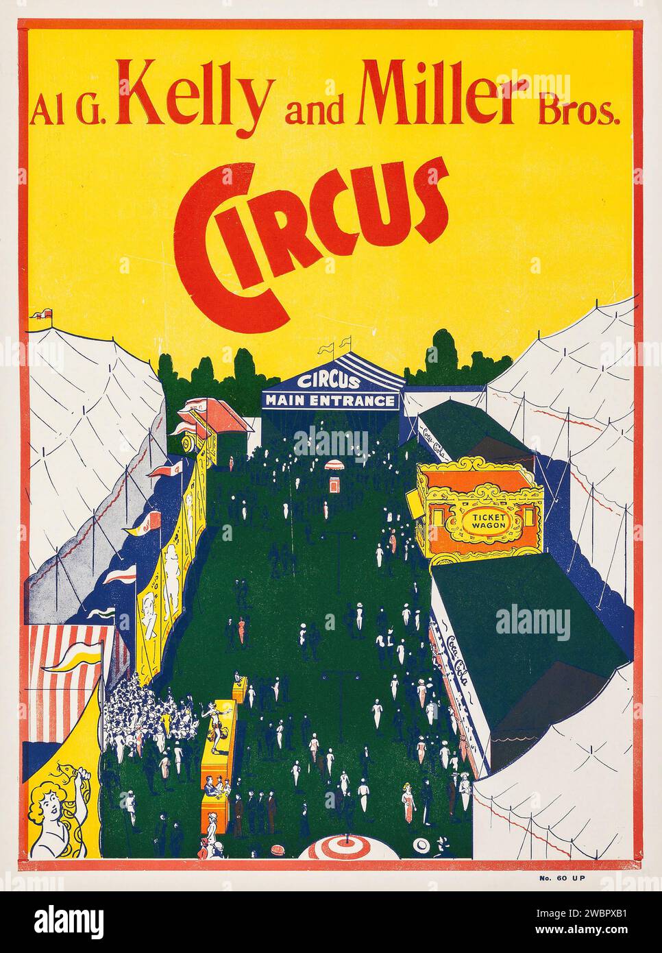 Kelly and Miller Bros. Circus (1940s) Circus Poster Stock Photo - Alamy