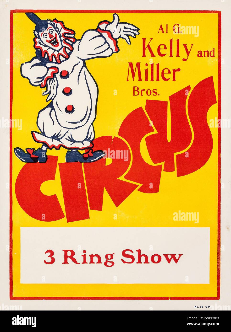 Kelly and Miller Bros. Circus (1940s) Circus Poster feat a clown - 3 ...
