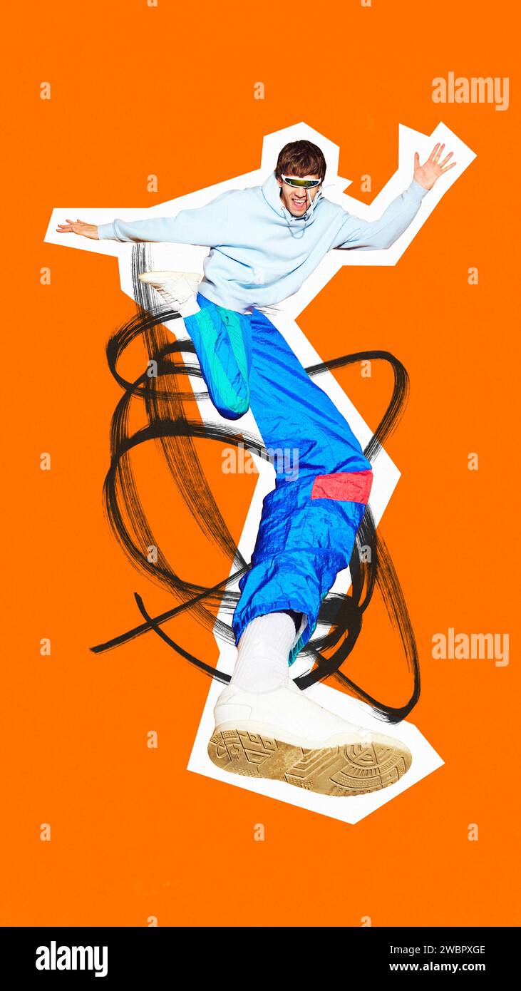 Contemporary art collage. Style Evolution. jump through doodles, as ...