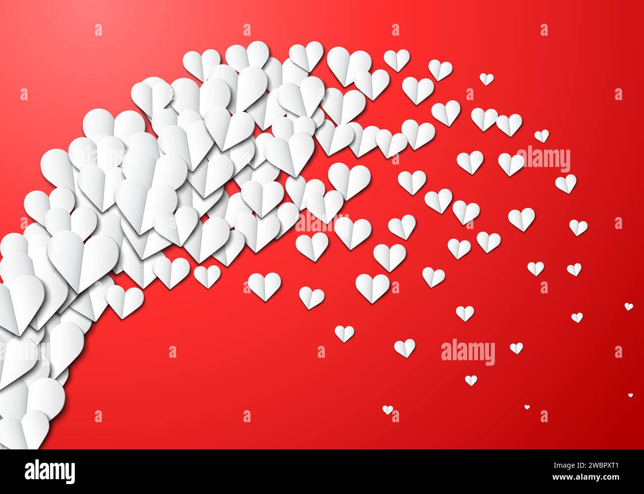 Paper hearts background for Valentine's Day greeting card design Stock ...