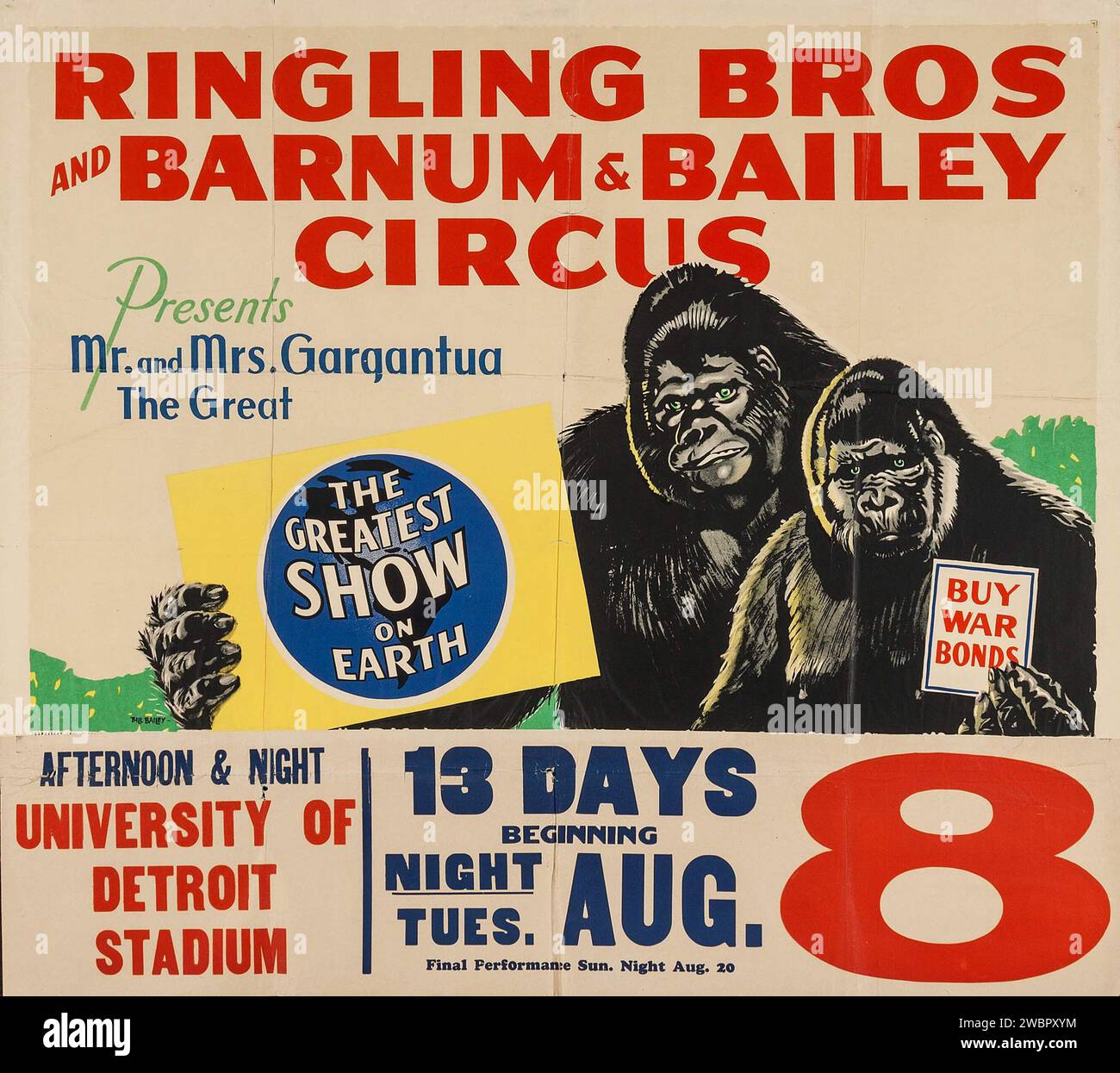 Ringling Brothers and Barnum & Bailey Circus (1943). Circus Poster feat ...