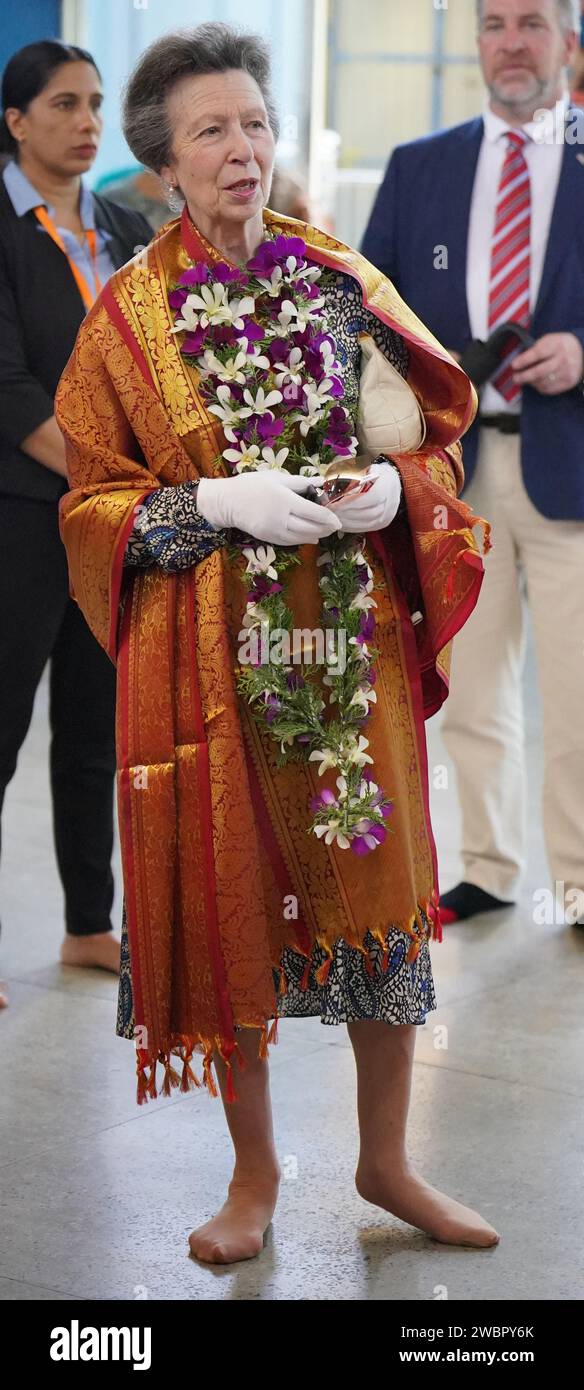 The Princess Royal during a visit to Vajira Pillayar Kovil Hindu temple ...