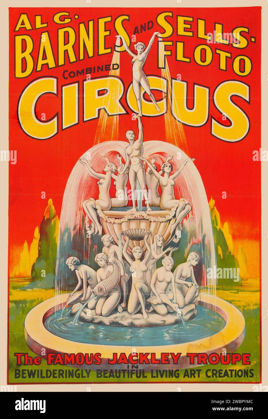 Circus Poster (Al G. Barnes and Sells-Floto, 1930s) a fountain of ...
