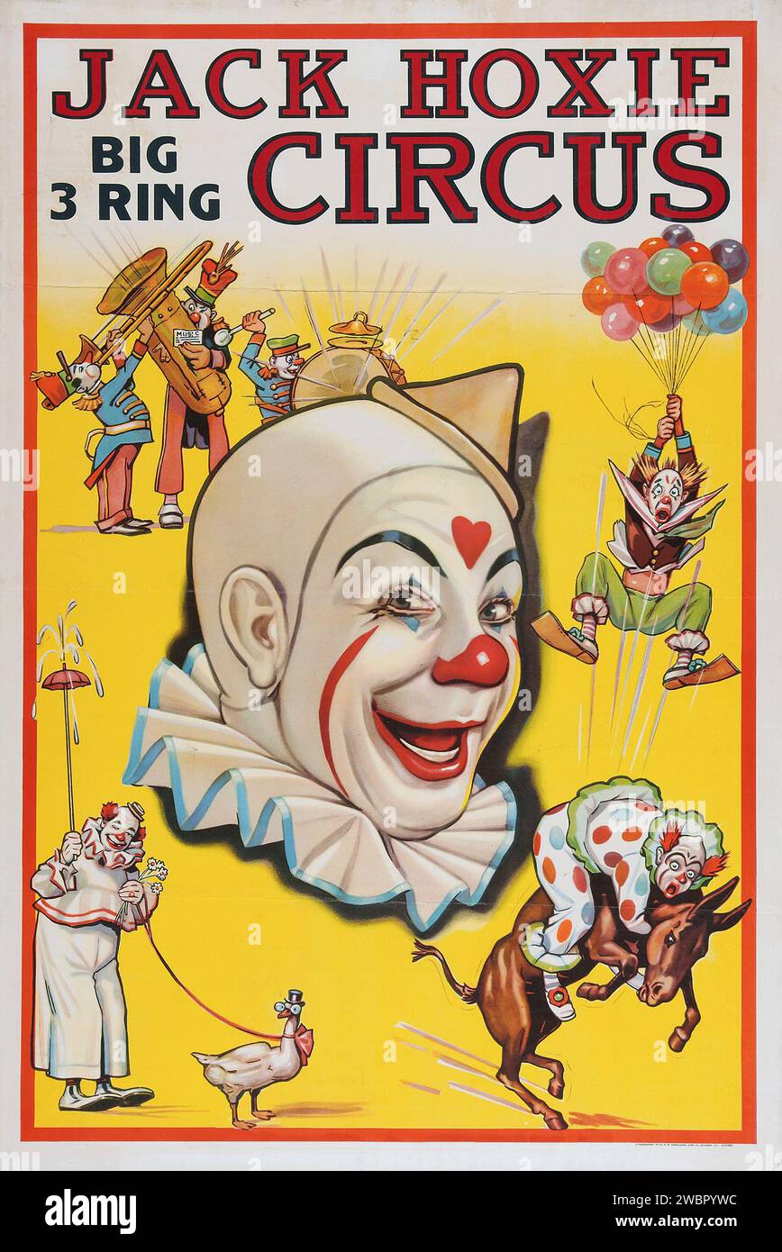 Jack Hoxie Big 3 Ring Circus (Riverside Print Co, 1937) feat a clown ...