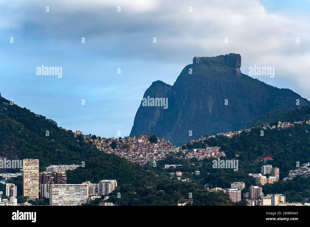 Long Exposure View of Rosinha Favela and Pedra Gavea in Rio de Janeiro ...