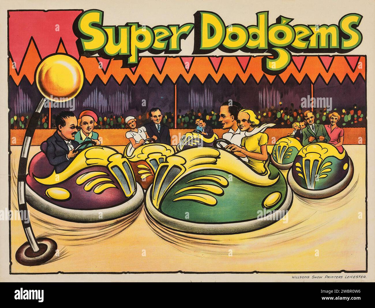 1950s side-show bumper car attraction - "Super Dodgems" - Circus Poster ...