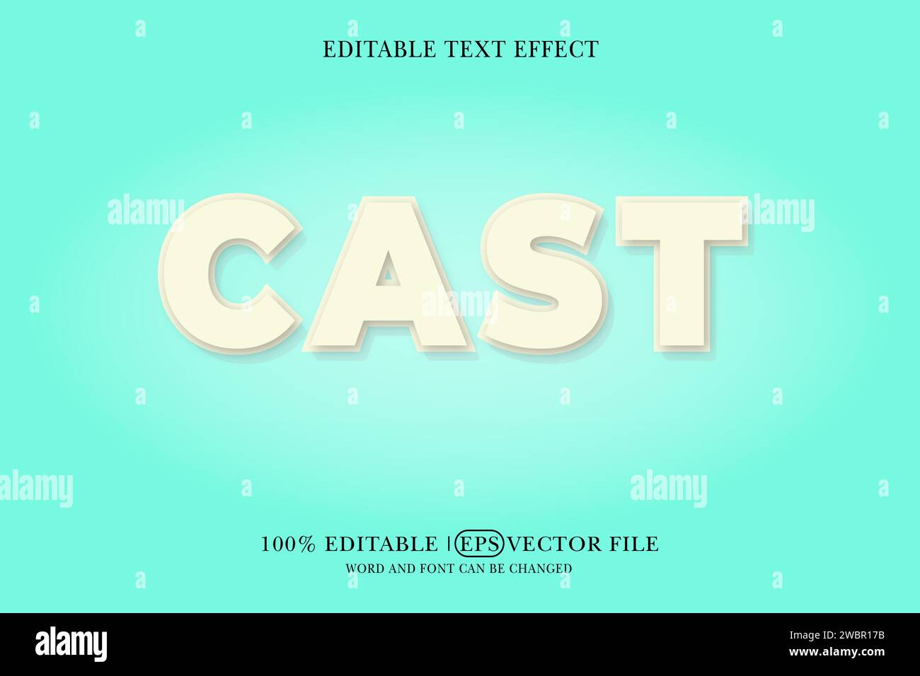 Cast title background Editable text effect, 3d text template Stock Vector Image & Art - Alamy