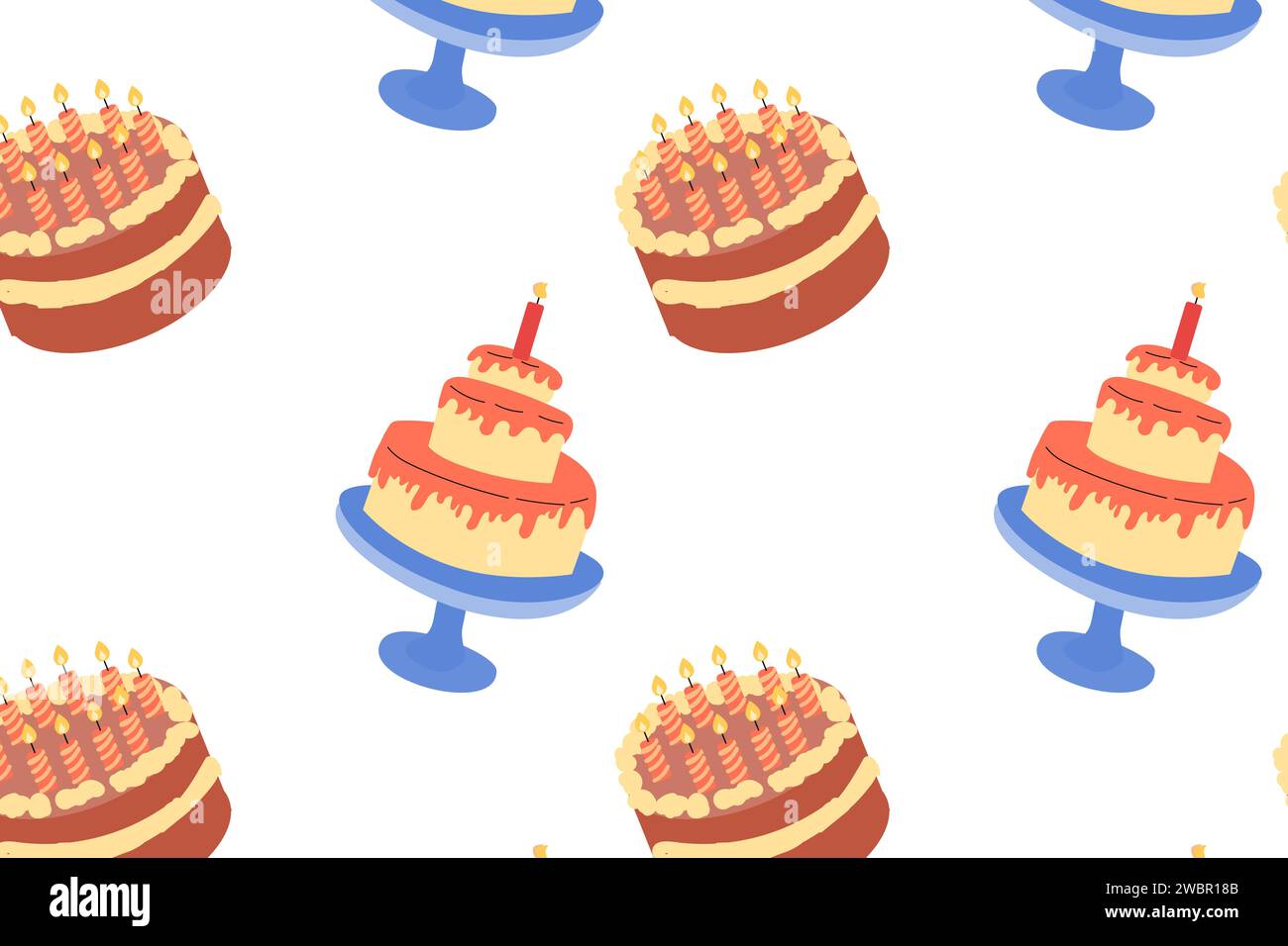 cartoon cakes sweet desserts background. Vector illustration isolated ...