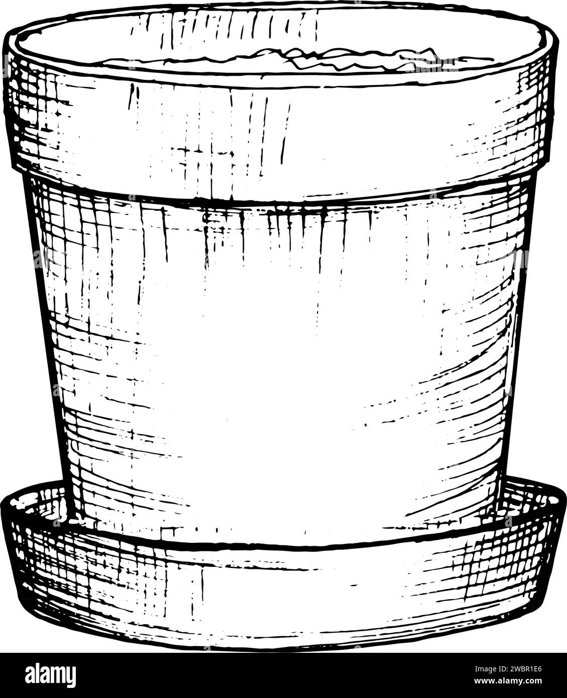 Vector graphic hand drawn drawing of flower pot Stock Vector Image ...