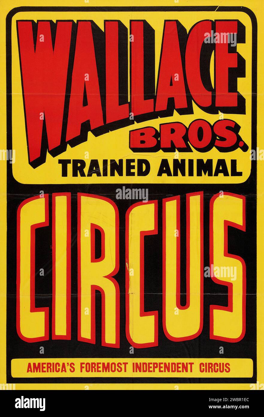 Wallace Bros. Trained animals, 1940s circus poster Stock Photo - Alamy