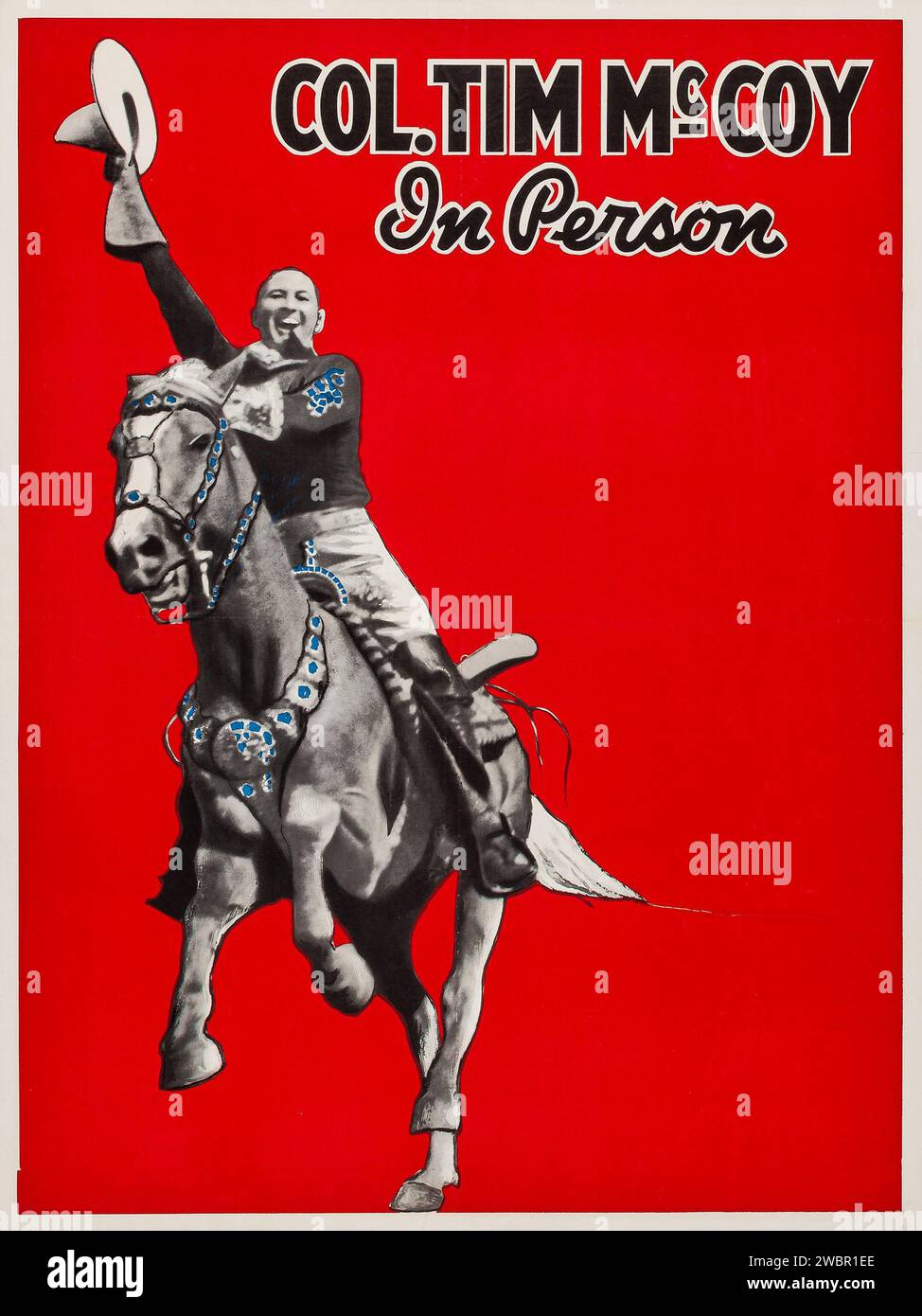 Western star Col. Tim McCoy in Person (1936) Circus Poster Stock Photo ...