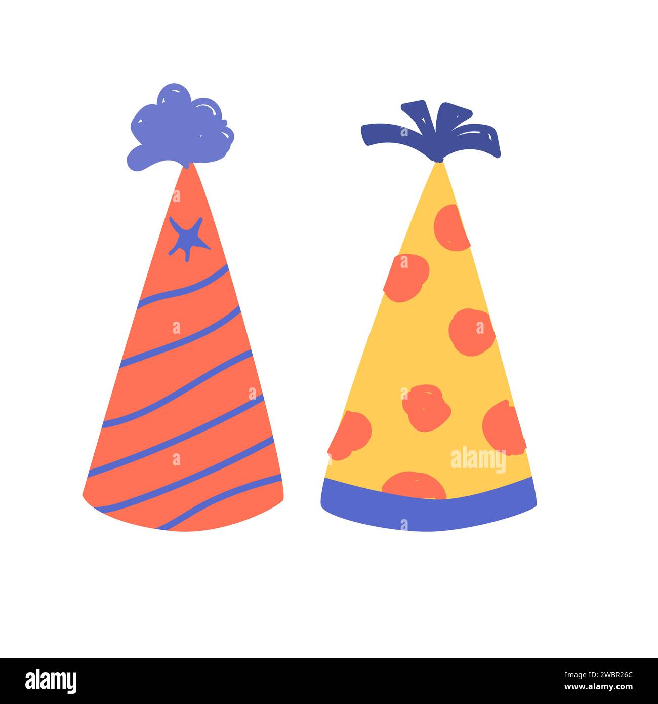 Birthday hat vector set design in cartoon style. Vector illustration ...