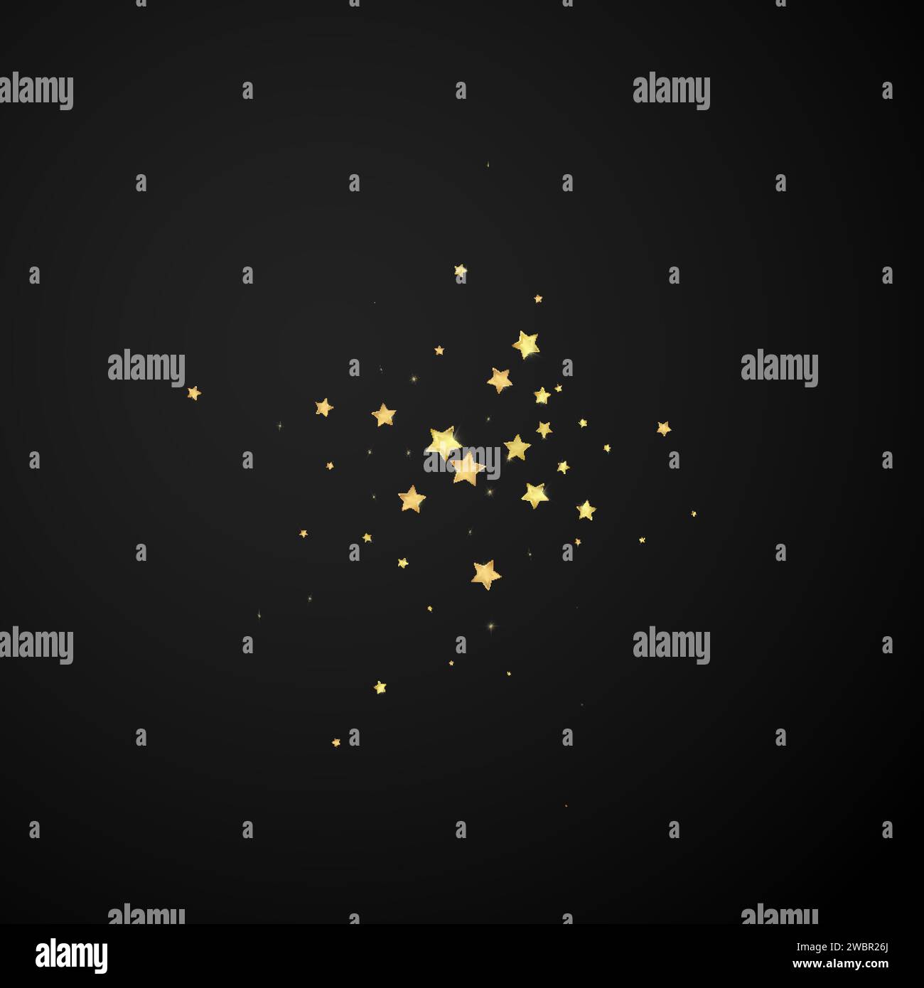 Magic stars vector overlay. Gold stars scattered around randomly ...